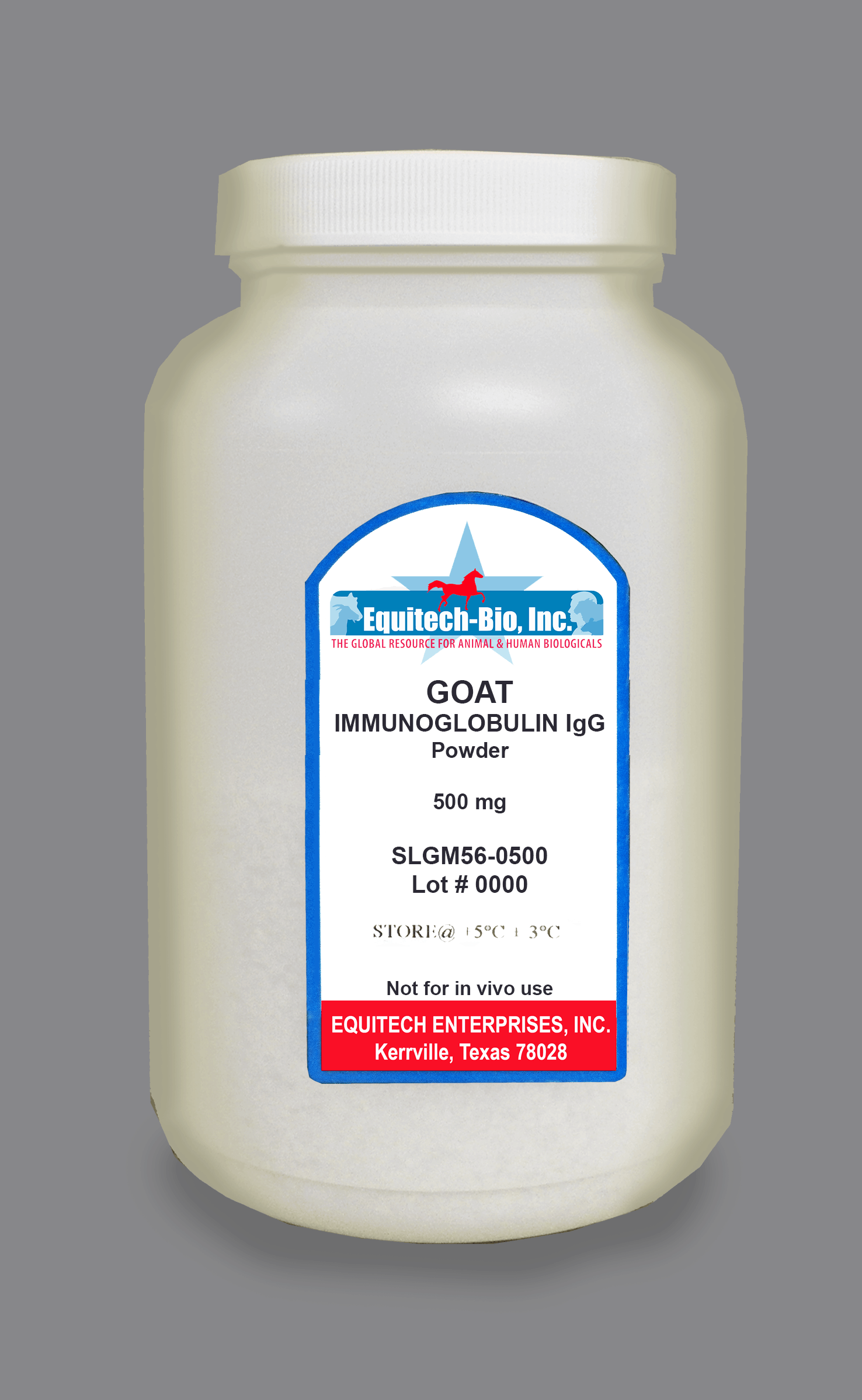 SLG56 — Goat IgG Lyophilized >= 97% Purity | Equitech Bio Inc.