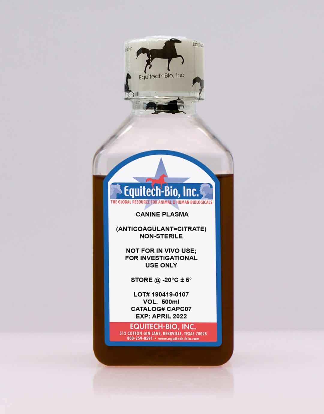 CAPC07 - Non-Sterile Canine Plasma with Sodium Citrate | Equitech-Bio